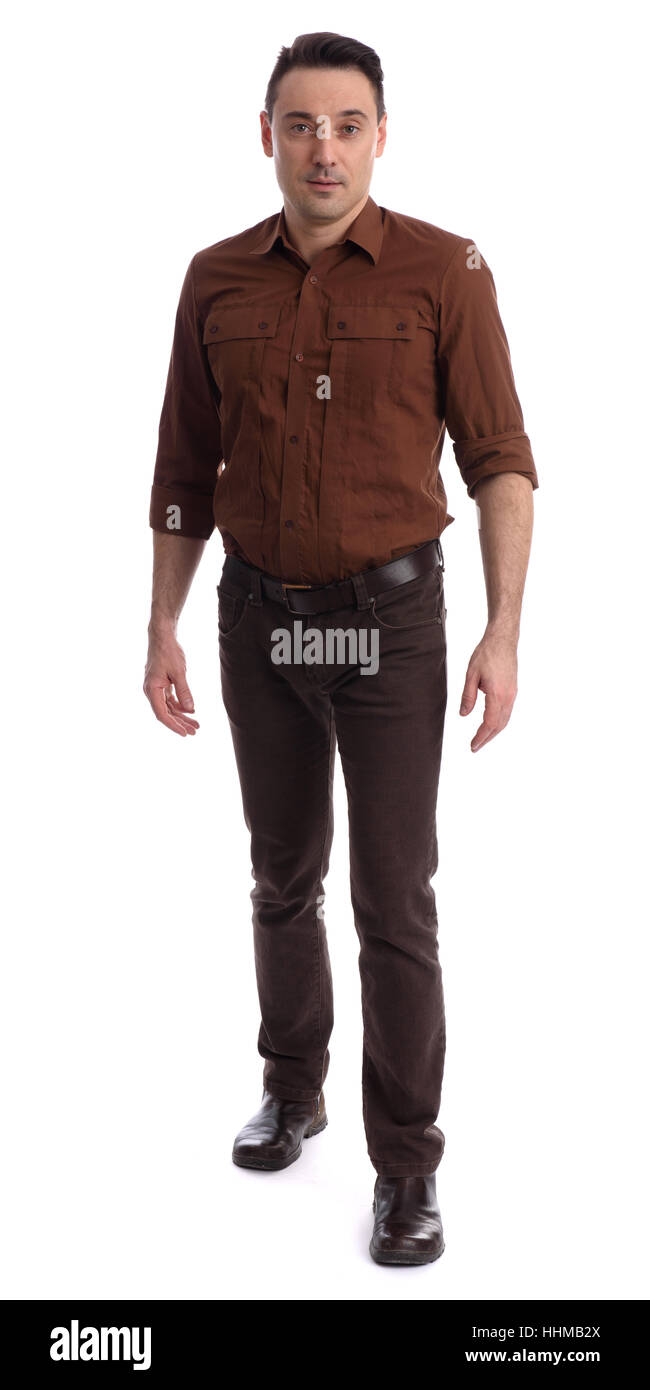 full length portrait of handsome young man. Isolated on white ...