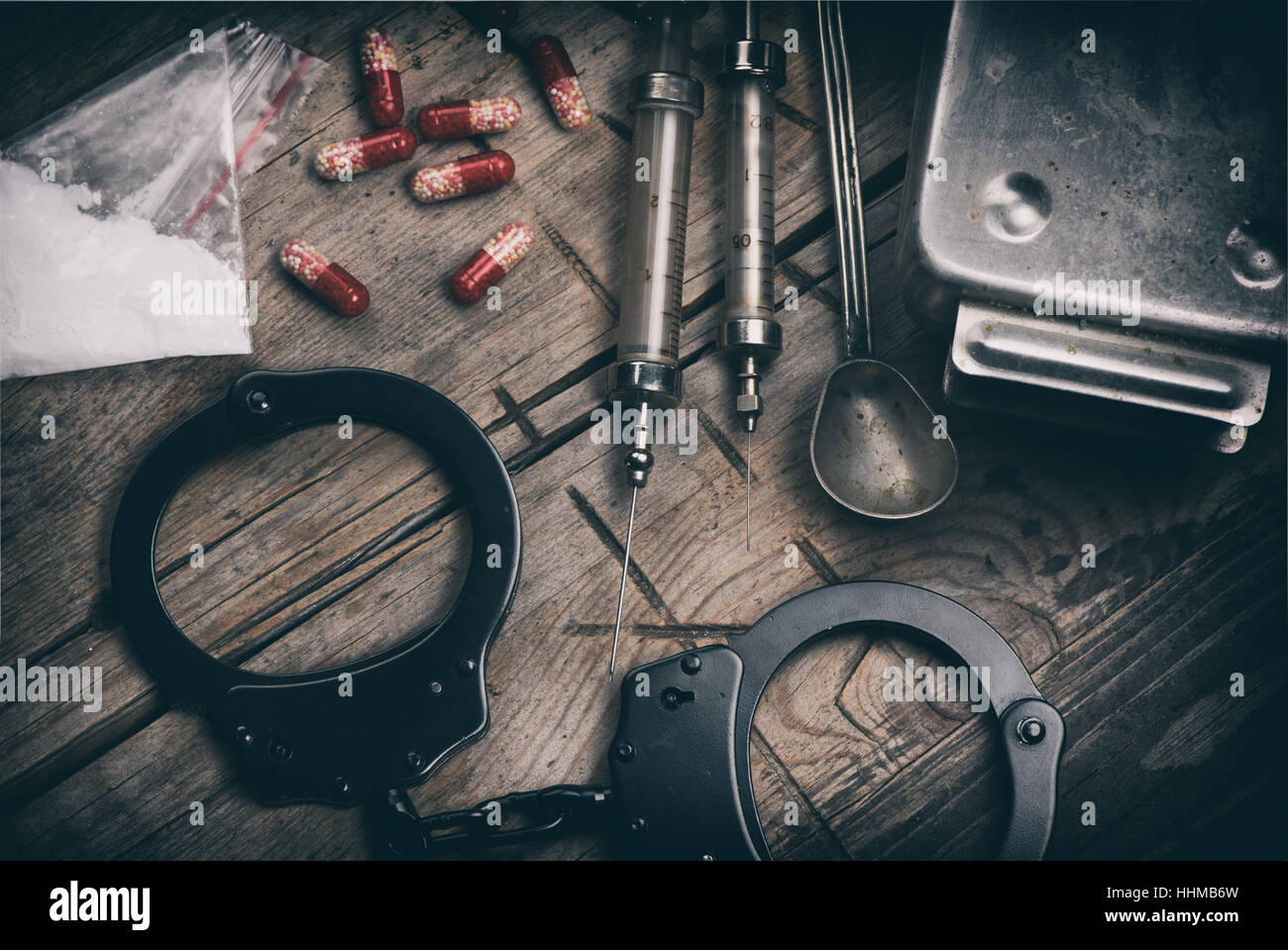 Narcotics drugs on table hi-res stock photography and images - Alamy