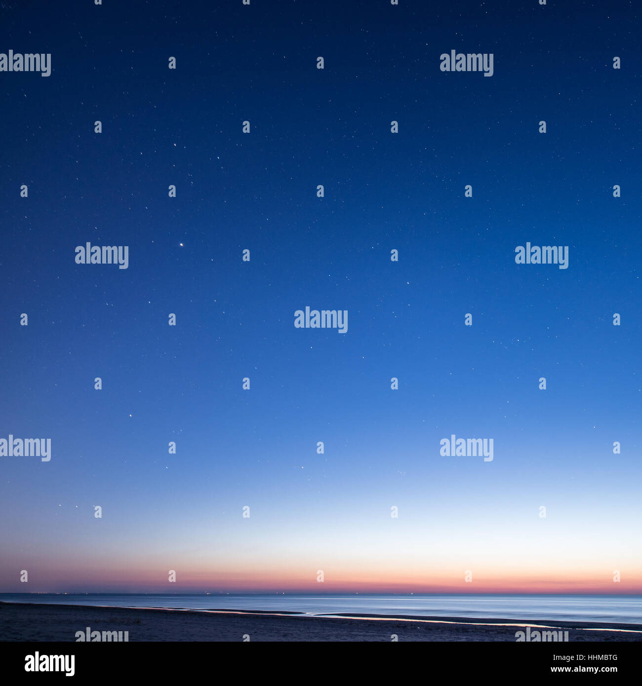 night sky with stars on the summer beach. space view from earth Stock ...