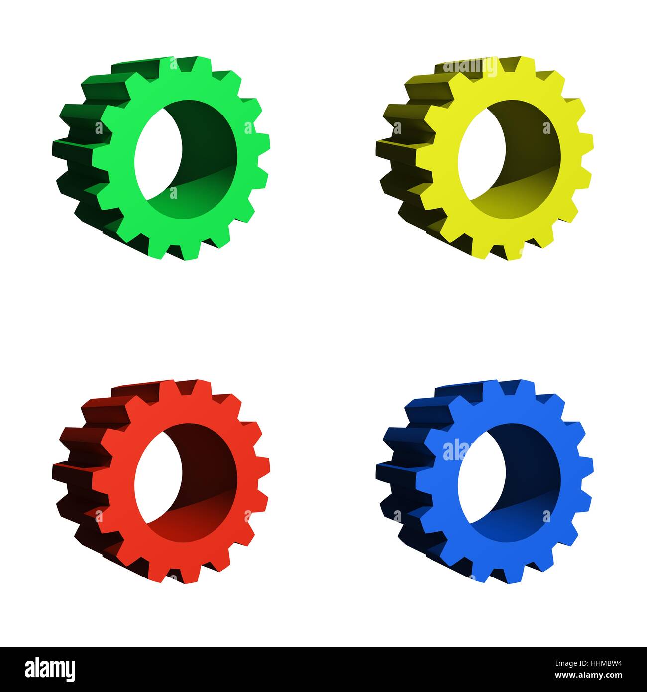 3d gears isolated against a white background Stock Photo - Alamy