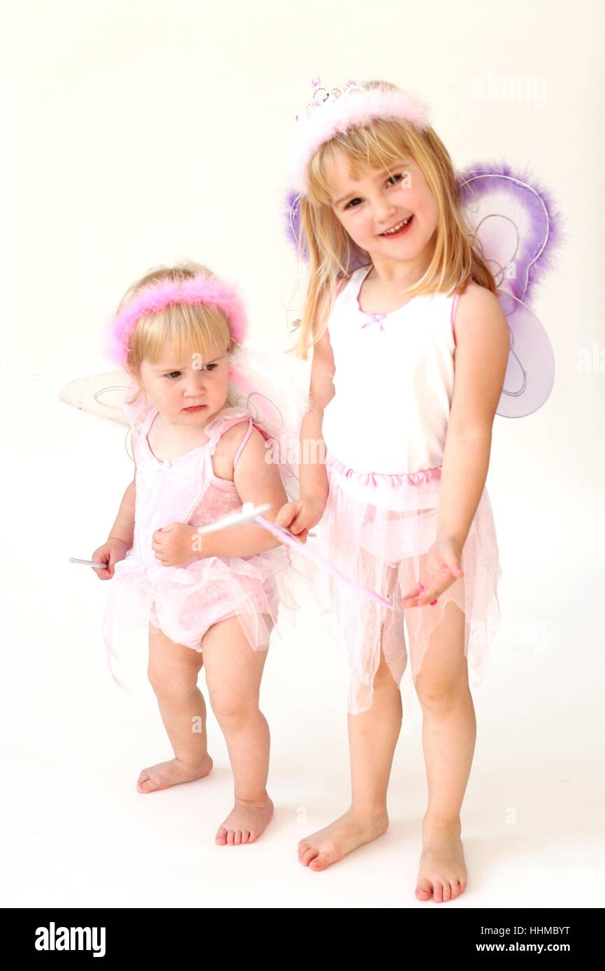 two little girls fairies wearing tutus fairy wings wand sweet little ...