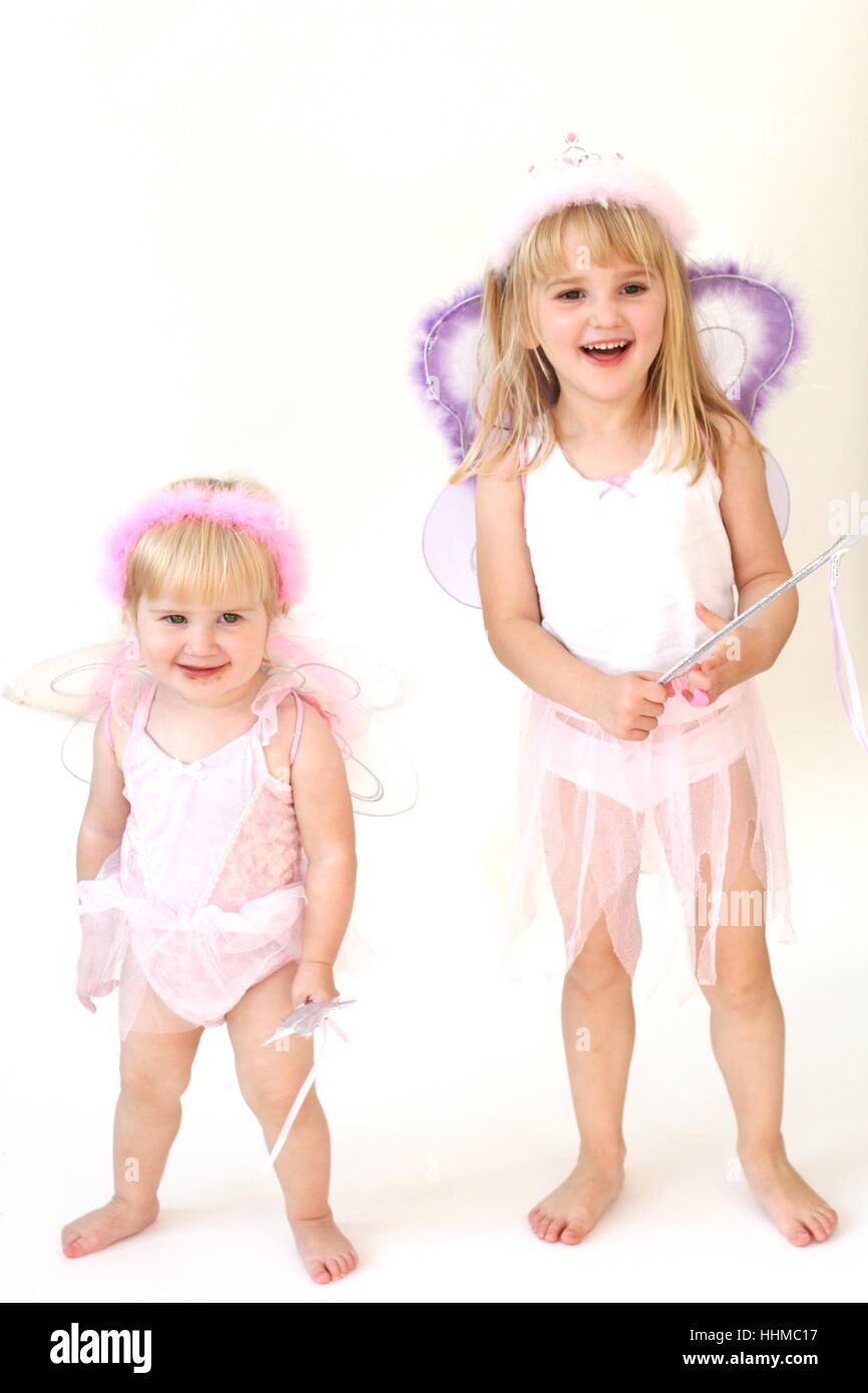 two little girls fairies wearing tutus fairy wings wand sweet little ...