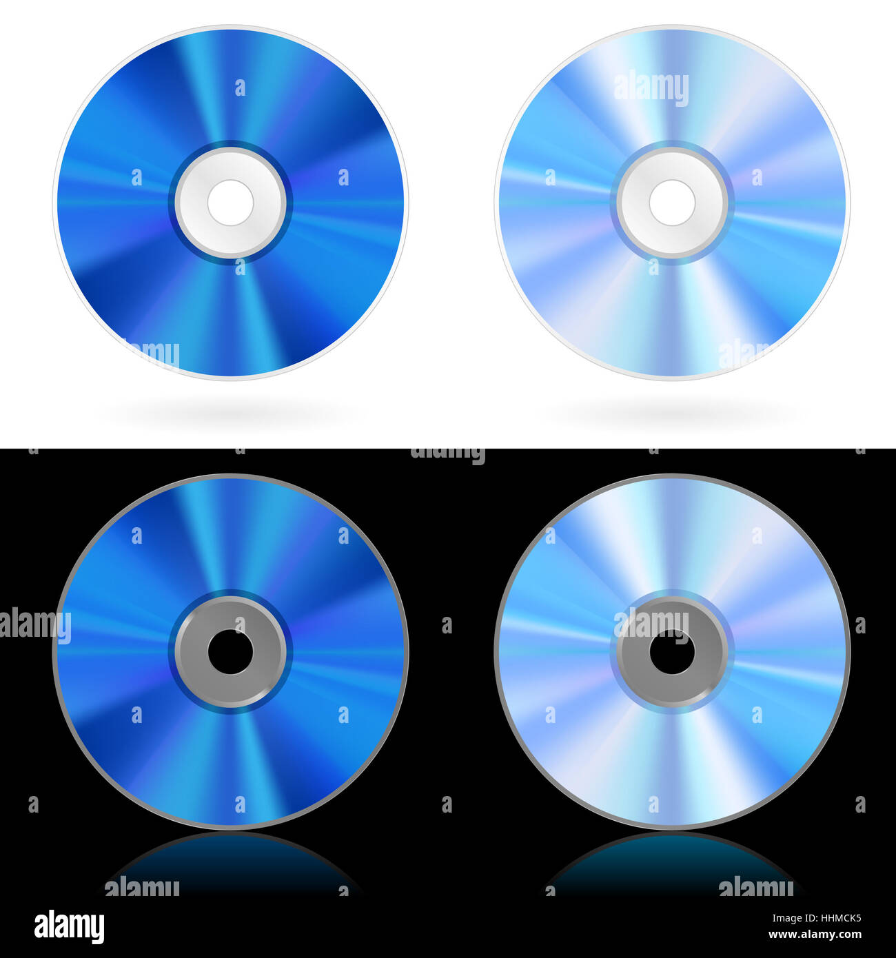 Four realistic CD and DVD. Illustration on white background Stock Photo ...
