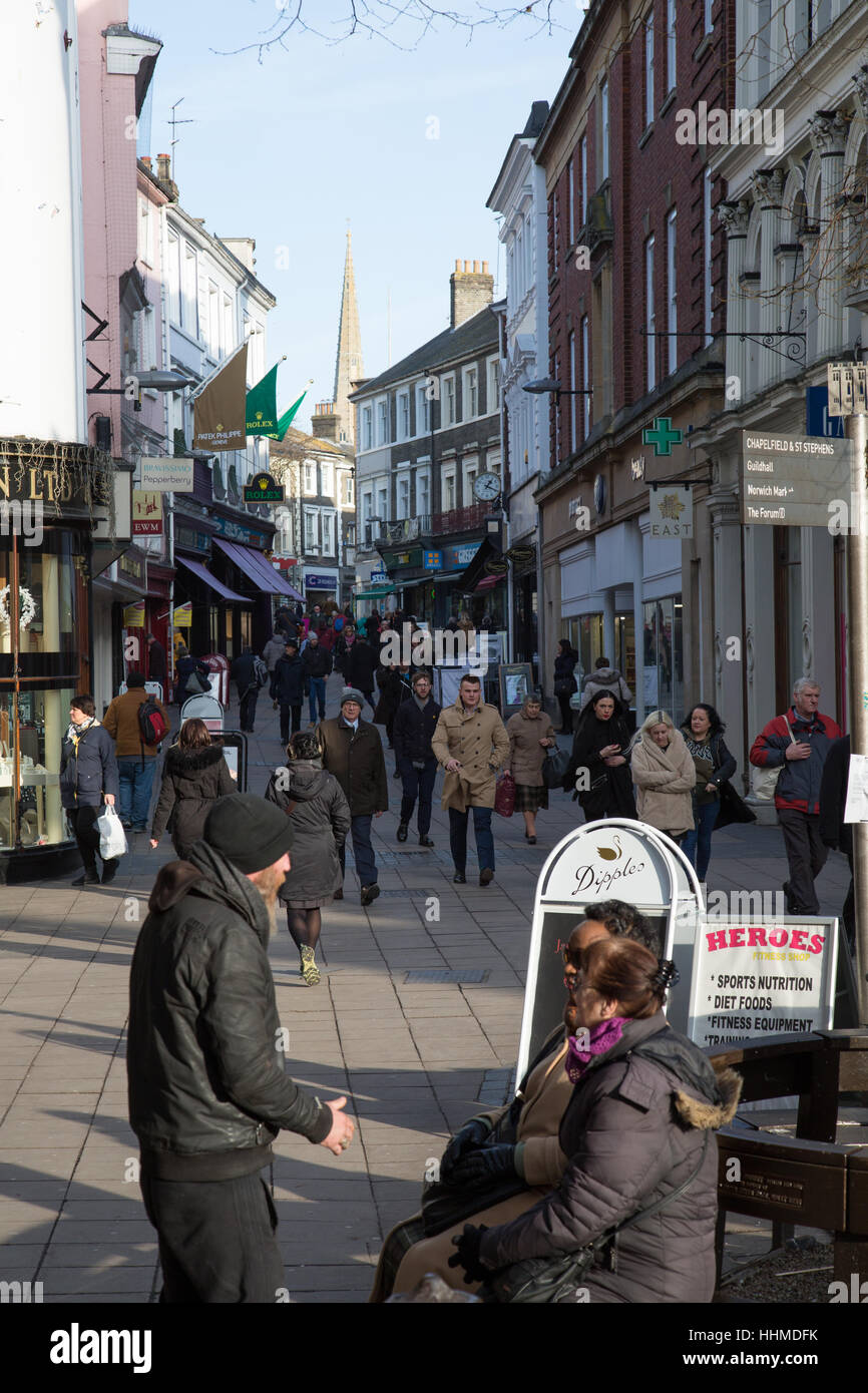 London Street Norwich Norfolk England High Resolution Stock Photography ...