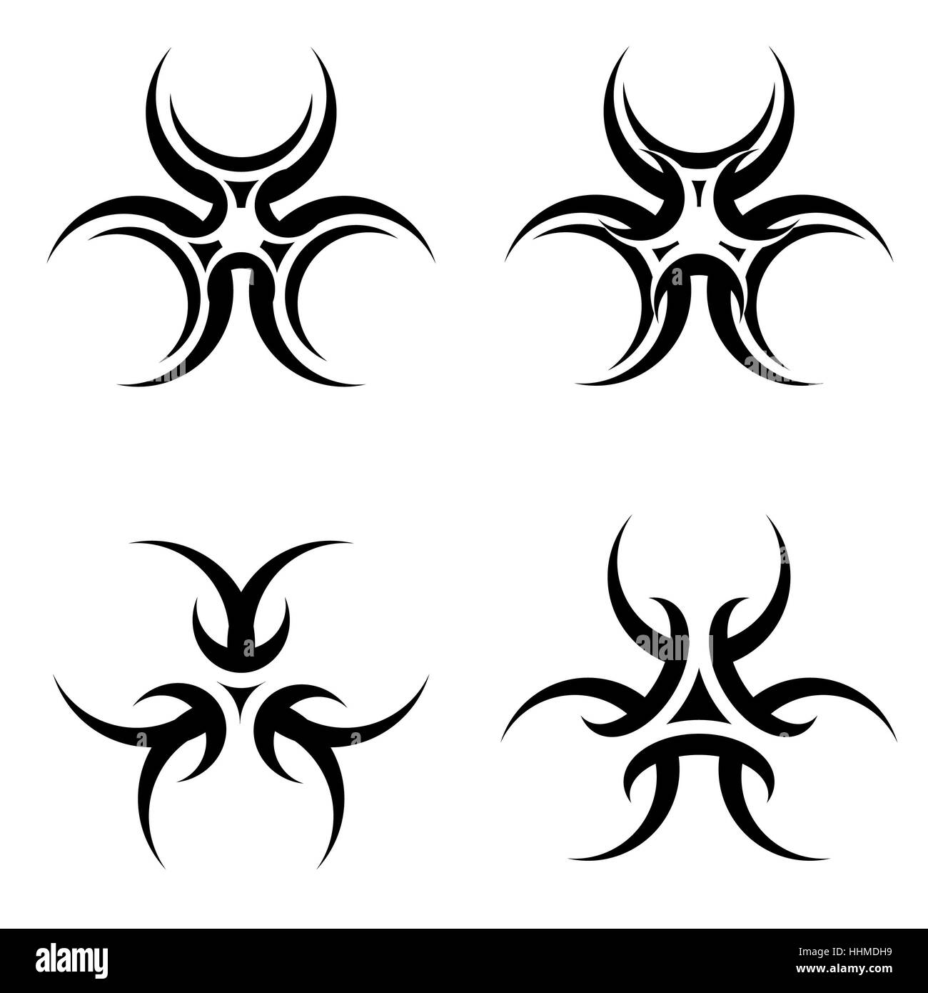 Set of tattoos symbol isolated on white background for design Stock ...