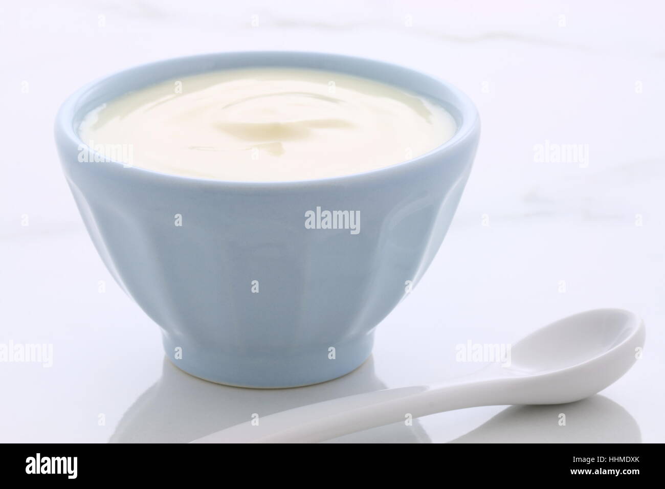 Delicious, nutritious and healthy fresh plain yogurt on vintage italian ...