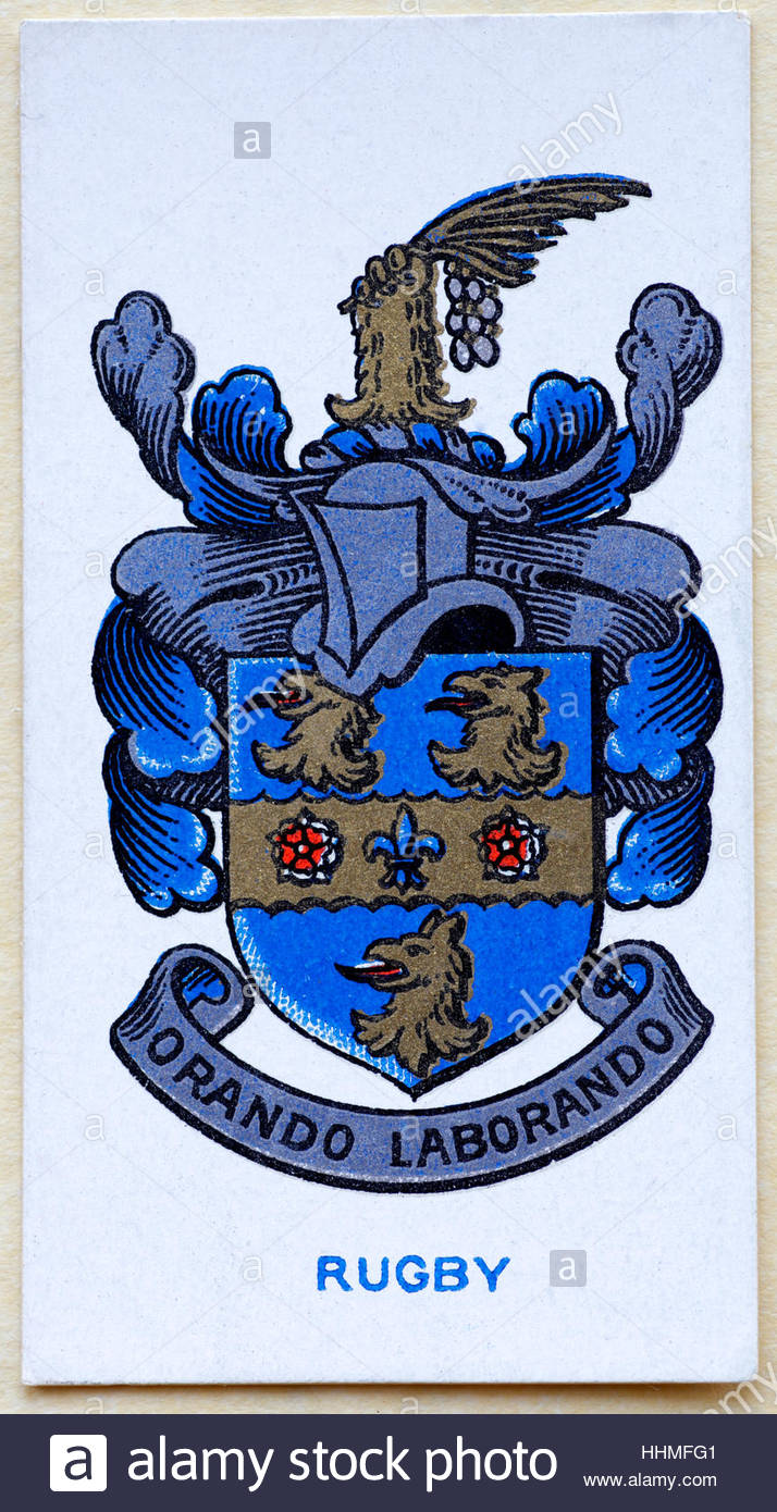 Rugby School badge and motto Stock Photo - Alamy