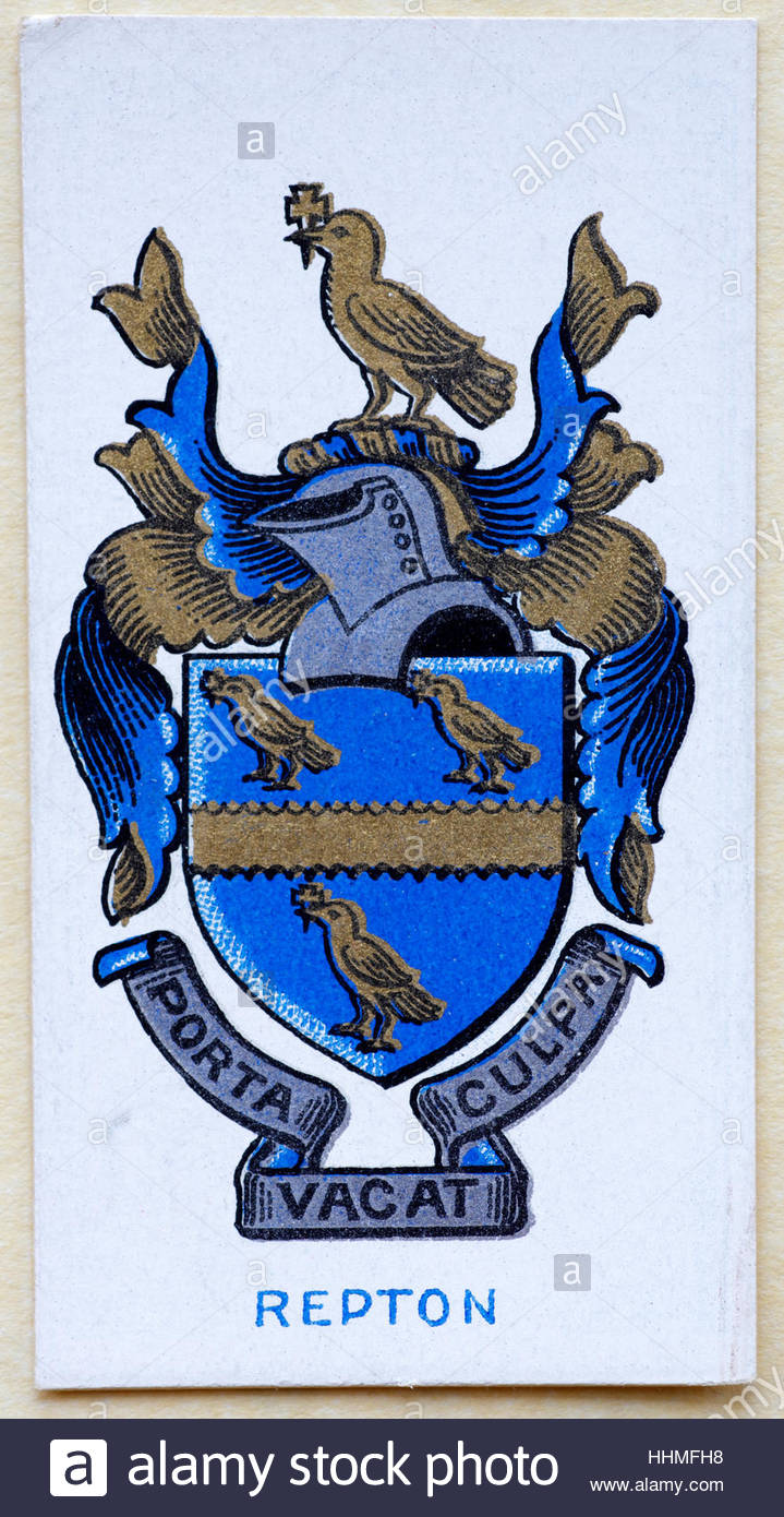 Repton School badge and motto Stock Photo - Alamy