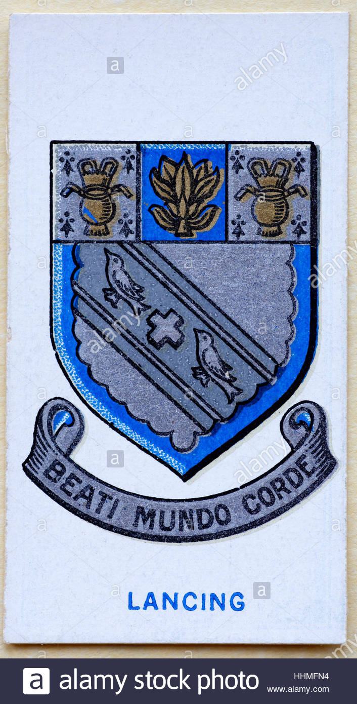 Lancing School badge and motto Stock Photo - Alamy