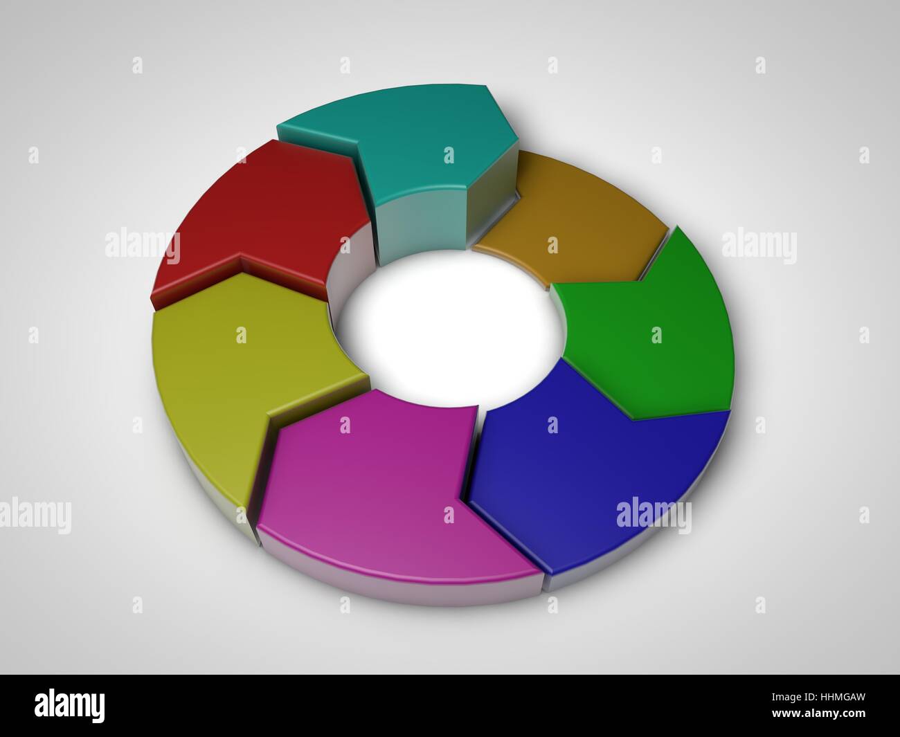 3d multicolor plastic pie chart isolated on white Stock Photo - Alamy