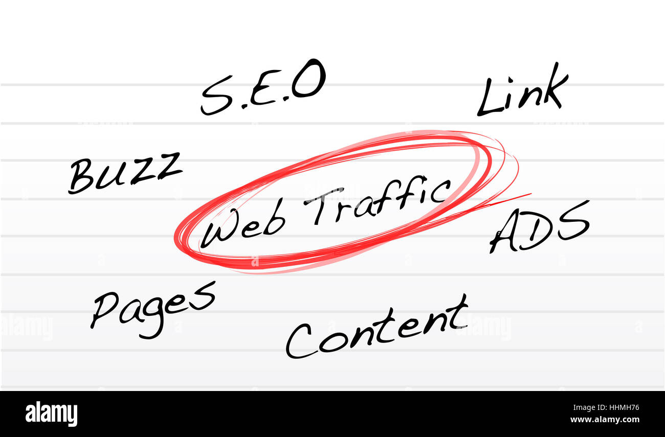 web traffic diagram illustration design on notepad Stock Photo - Alamy