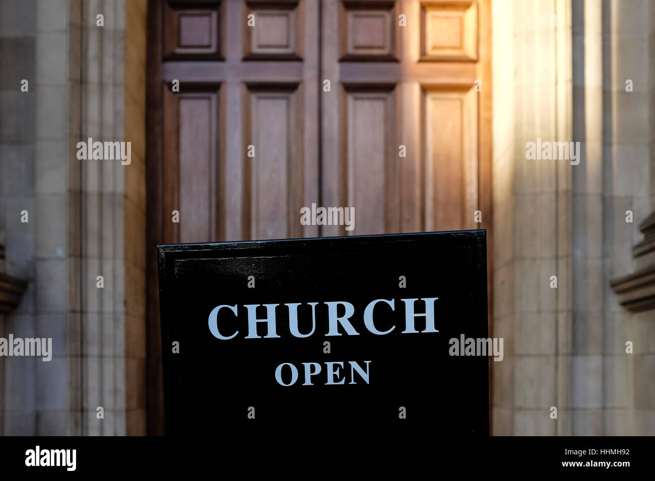Church Open Sign Stock Photo - Alamy