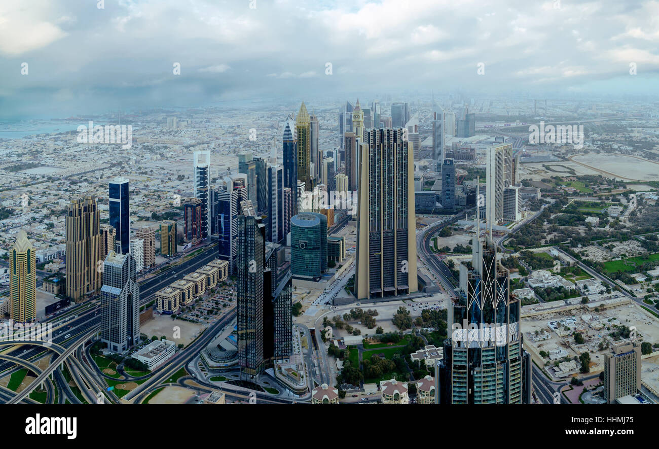 Dubai day time aerial cityscape Stock Photo - Alamy