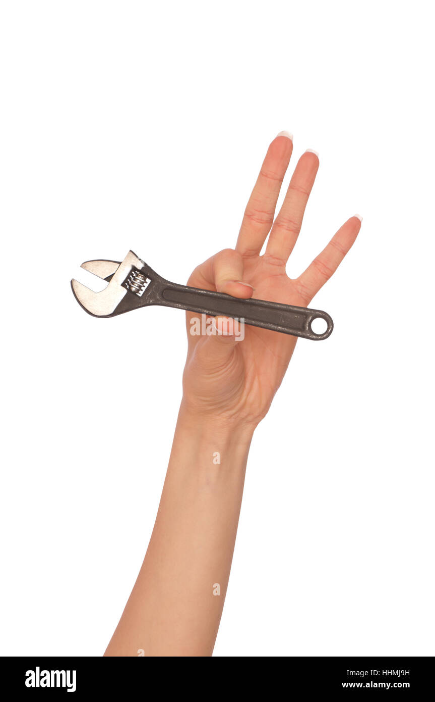 woman, hand, finger, tool, object, single, isolated, closeup, industry ...