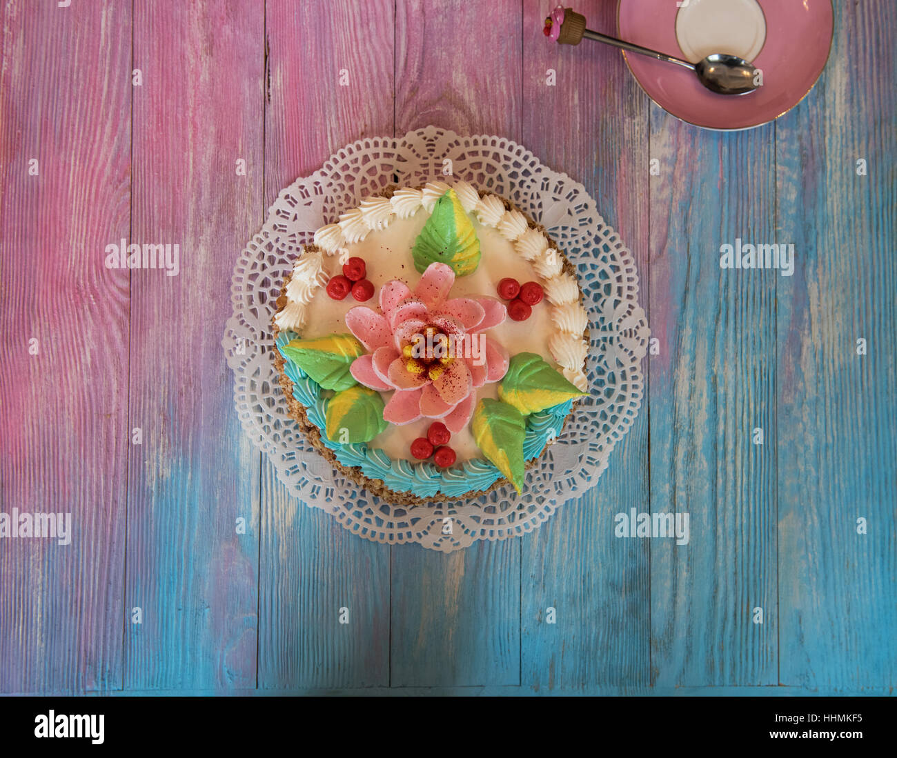 cakes on color background Stock Photo - Alamy