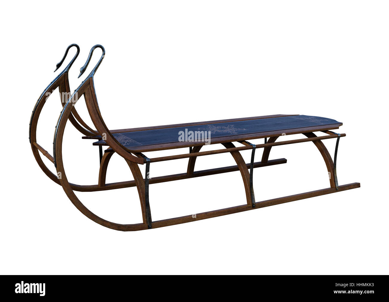 3D rendering of a retro sled isolated on white background Stock Photo ...