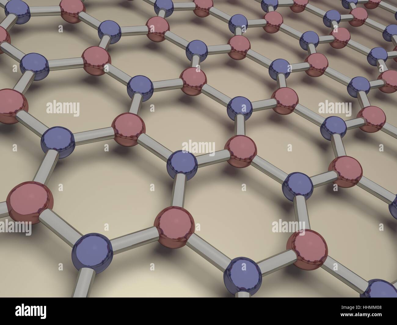 nitrogen, hexagonal, blue, nitrogen, hexagonal, render, red, boron ...