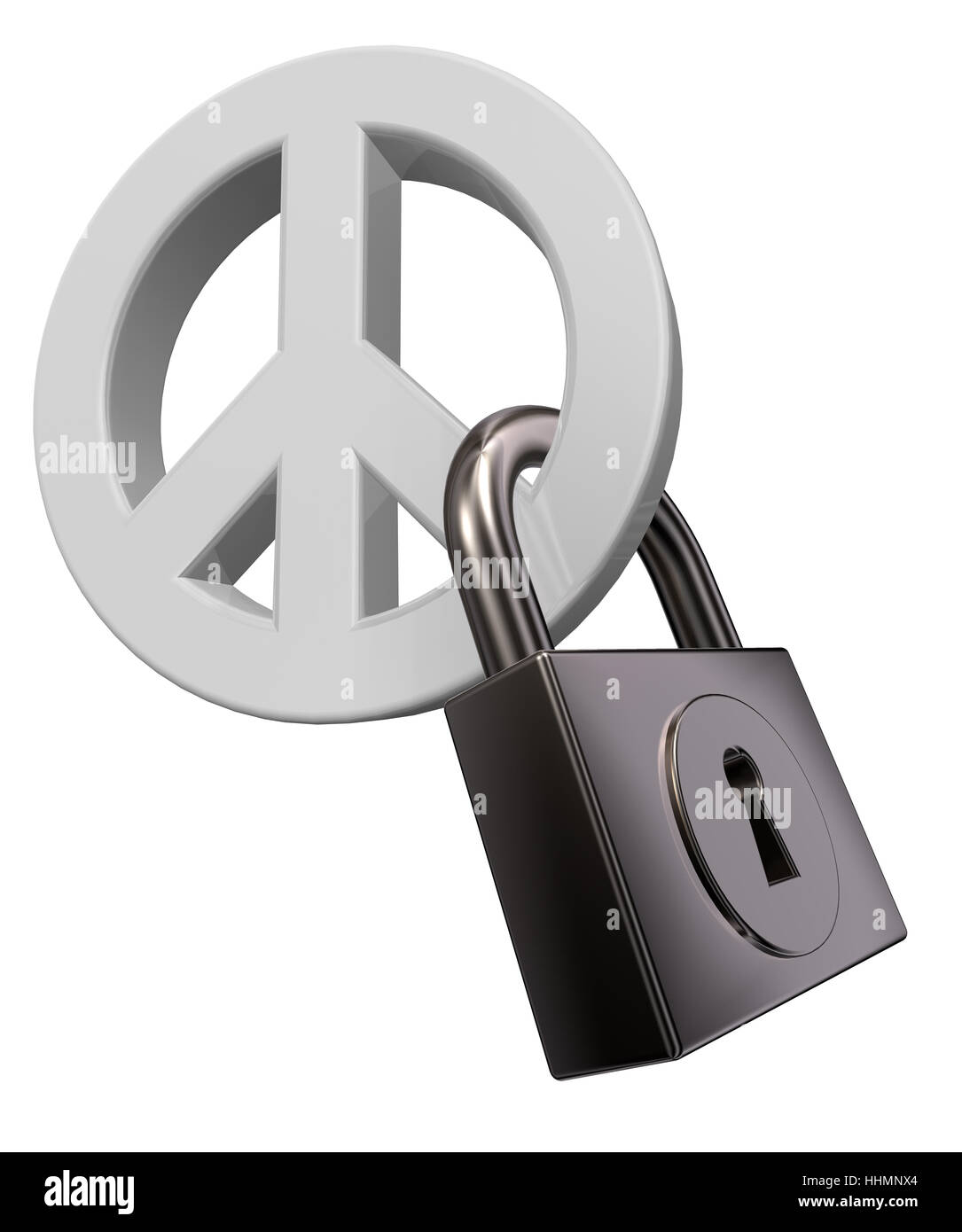 peace-symbol and padlock Stock Photo - Alamy