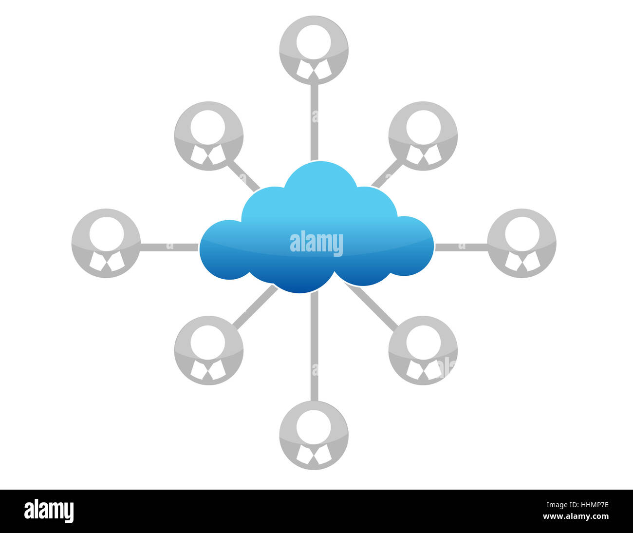 cloud computing network diagram illustration design over white Stock ...