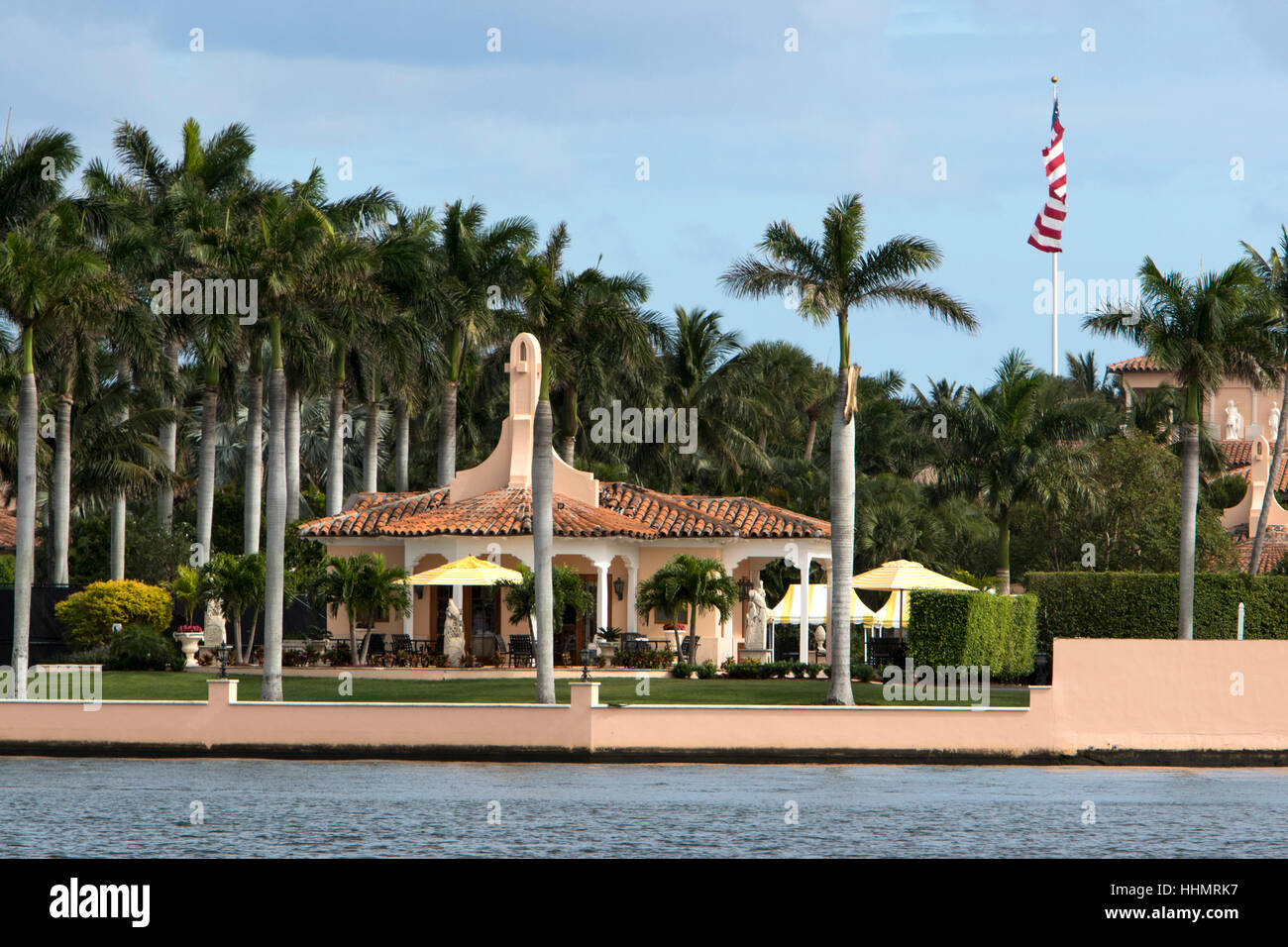 Fishermen along the intracoastal waterway behind President Donald Trump ...