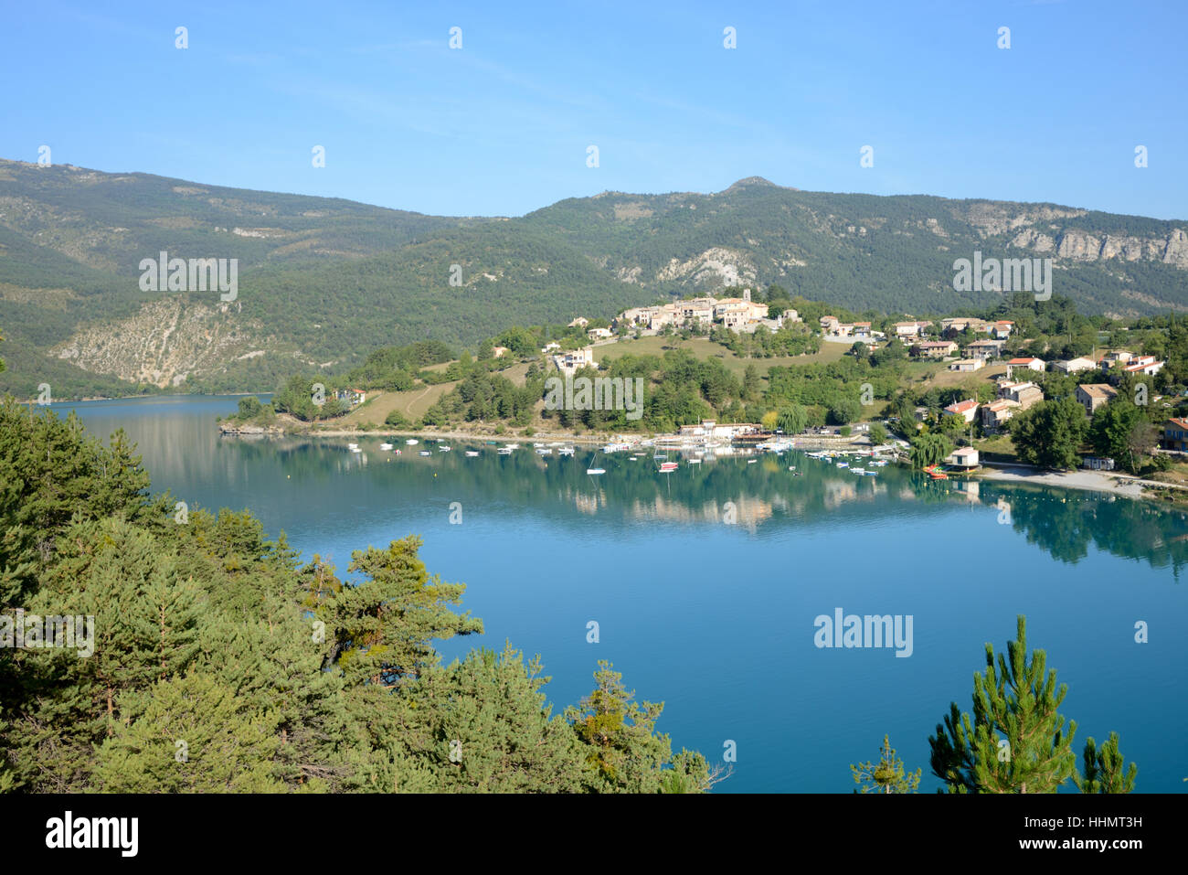Saint Julien-du-Verdon Village on the Shores of Castillon Lake near ...