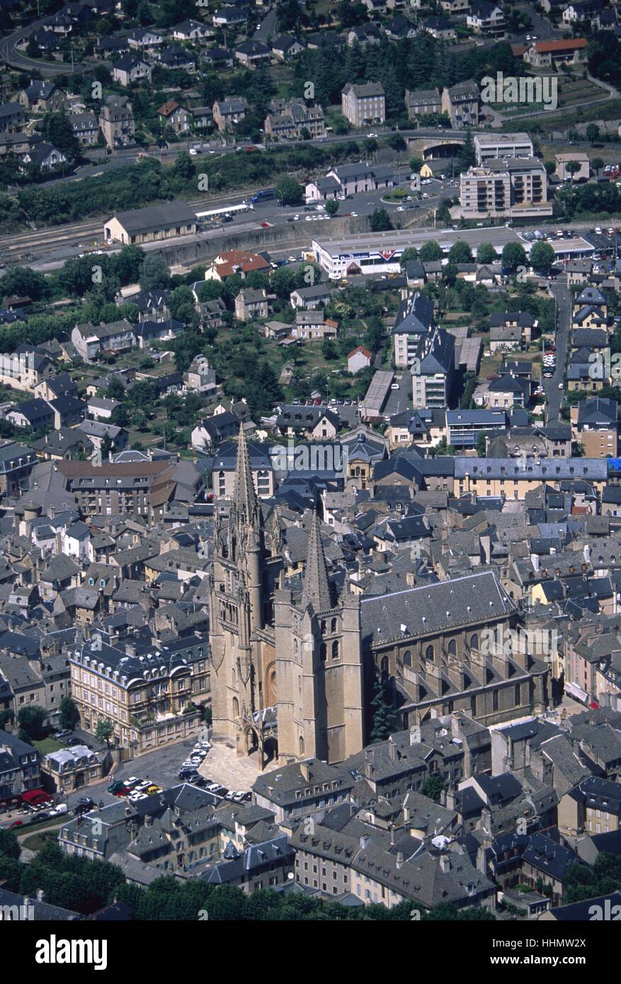 Aerial view, city center of Mende, Languedoc, France Stock Photo - Alamy
