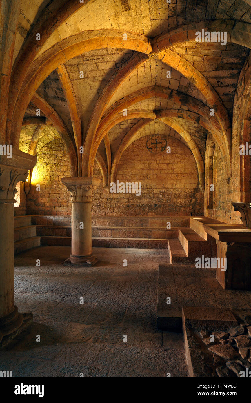 Cross vault, Le Thoronet Abbey, former Cistercian abbey, Var, Provence ...