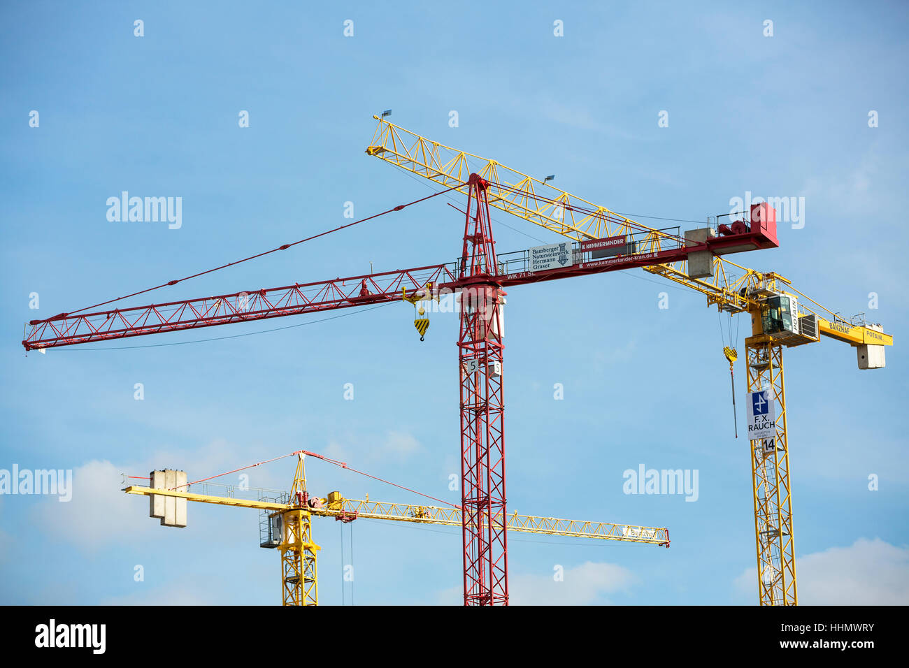 Colorful construction cranes hi-res stock photography and images - Alamy