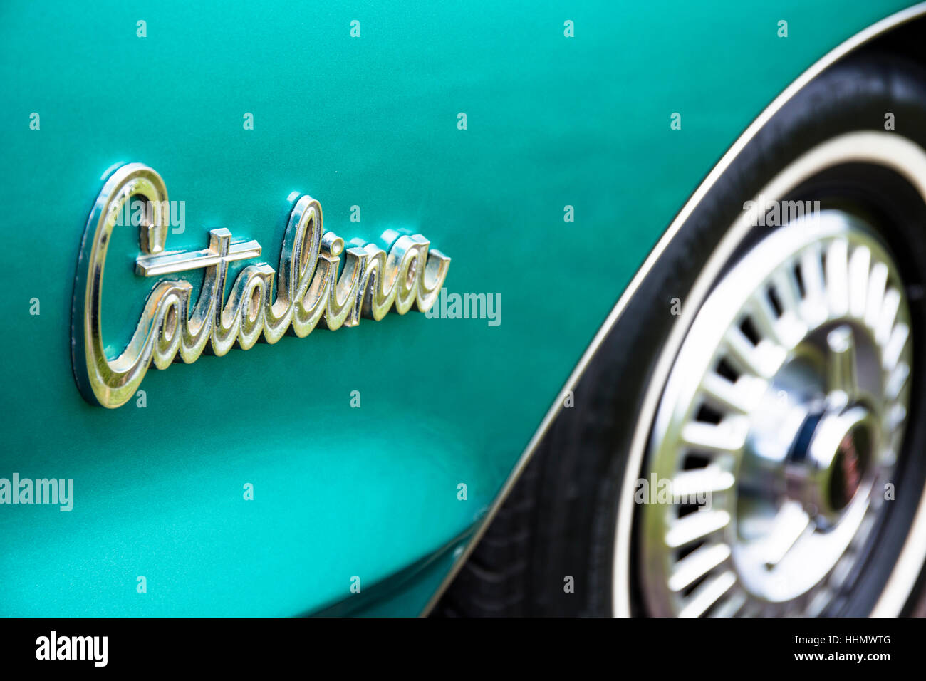 Pontiac Catalina, built in 1966, close-up view, lettering, Power Big ...