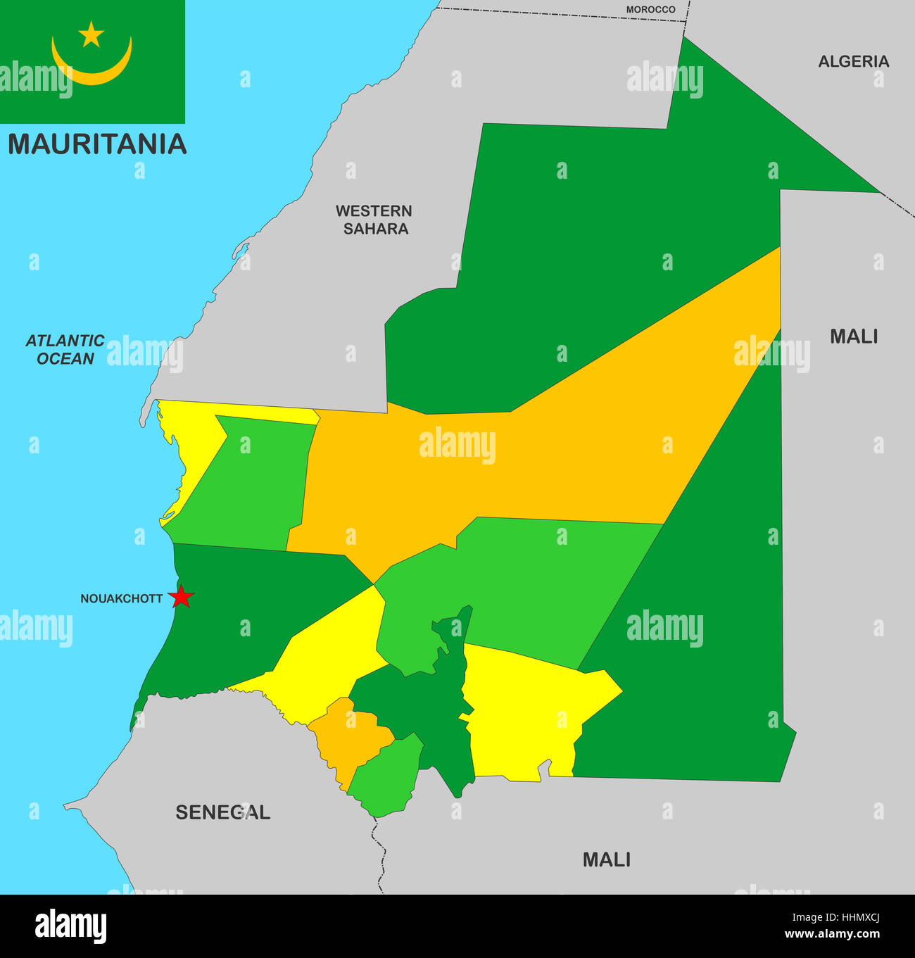Political Map Of Mauritania