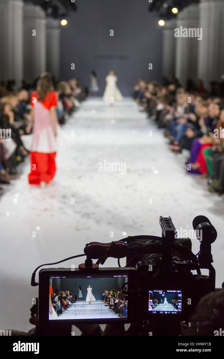 KYIV, UKRAINE - OCTOBER 13, 2016: Televison camera broadcasting a show ...