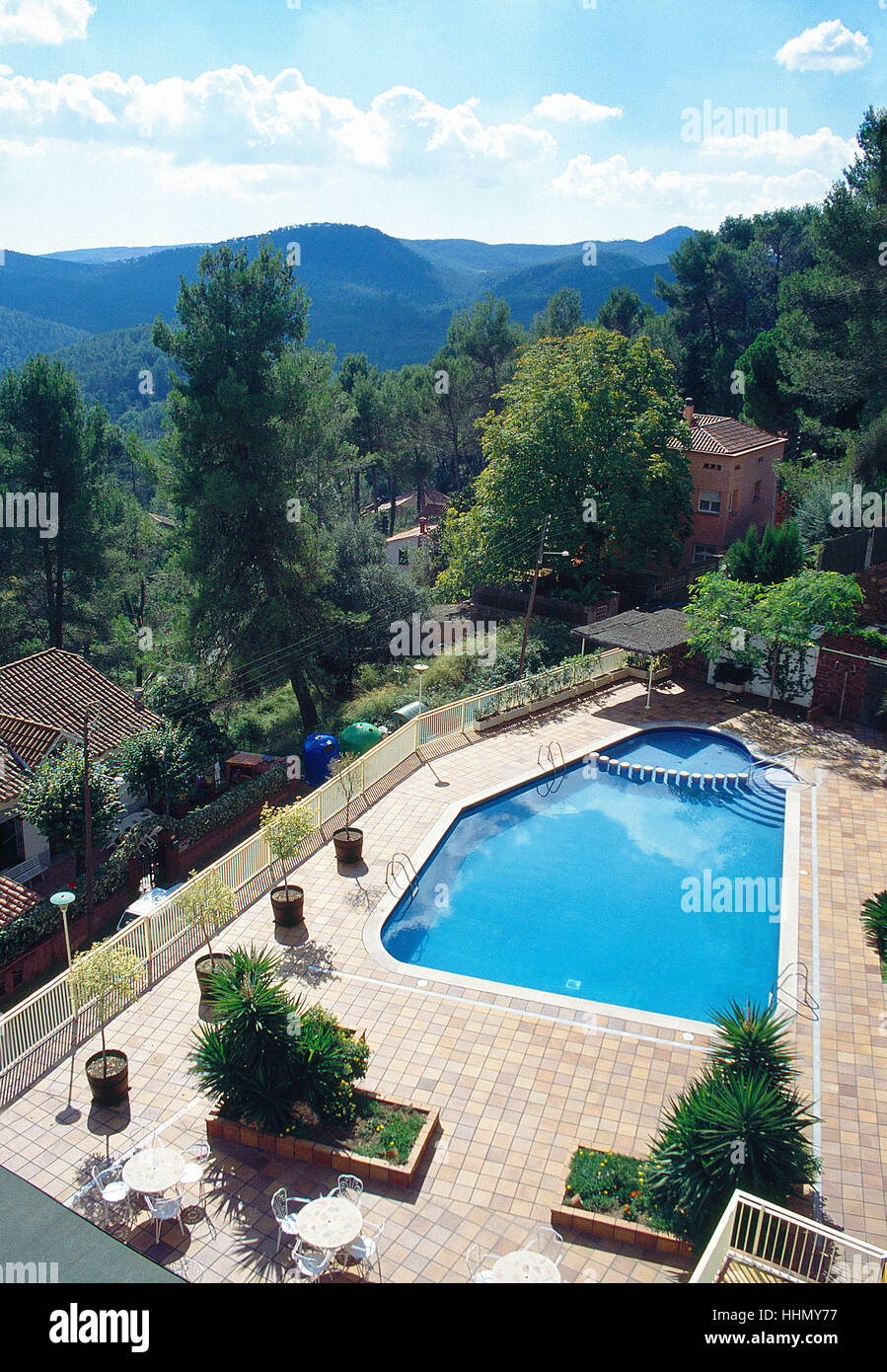 Swimming pool of a hotel. Barcelona province, Catalonia, Spain Stock ...