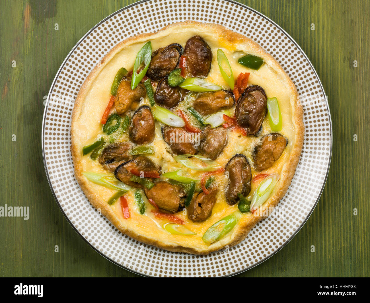 Traditional Thai Style Mussel Breakfast Omelette With Chilli and Onions ...