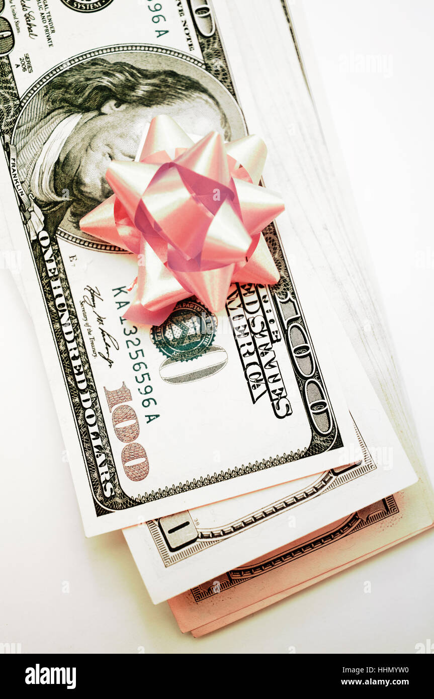 dollar, dollars, present, gift, imagining, bow, success, victory, win ...