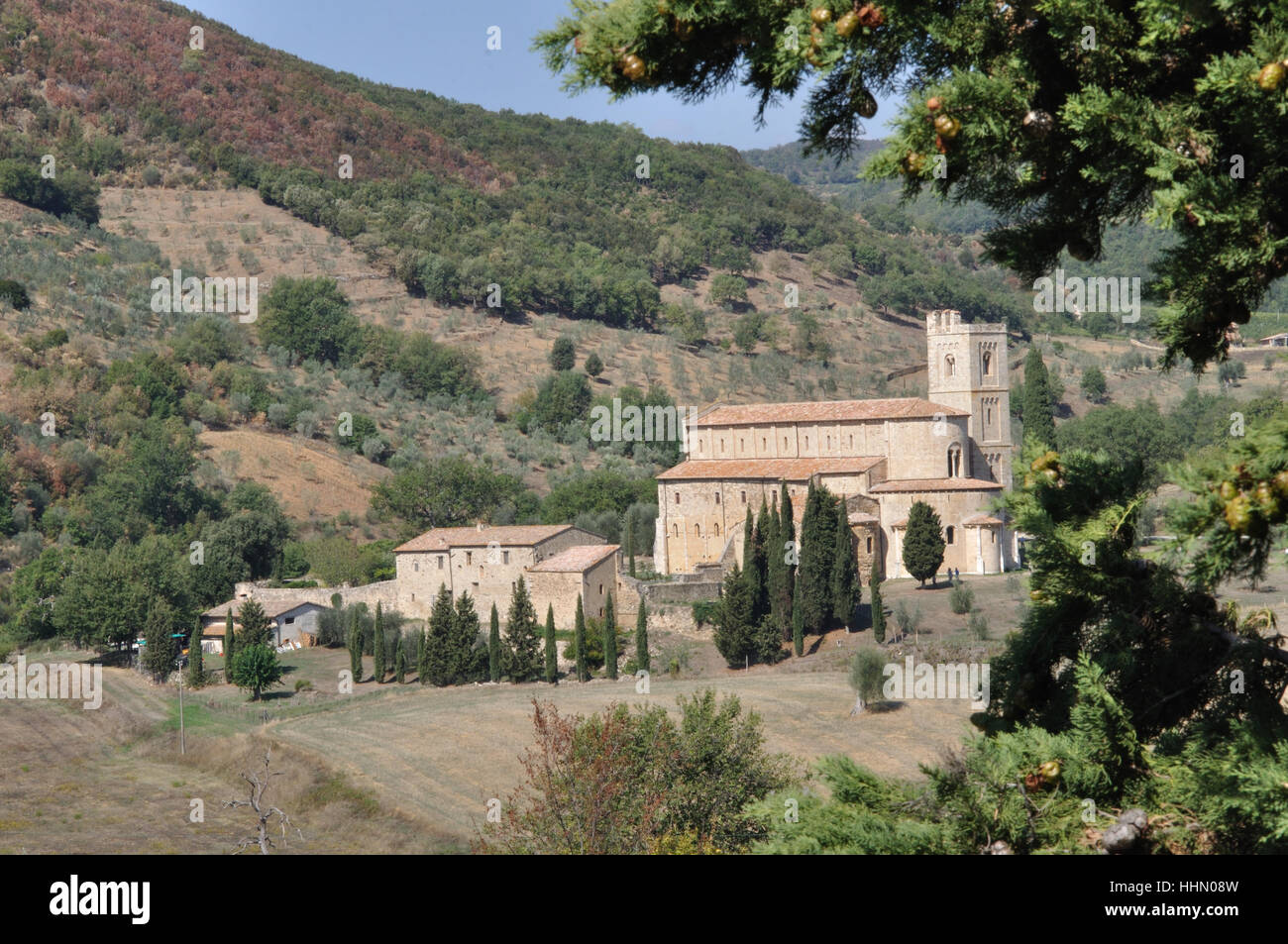tuscany, sienna, italy, church, agriculture, farming, field, summer ...