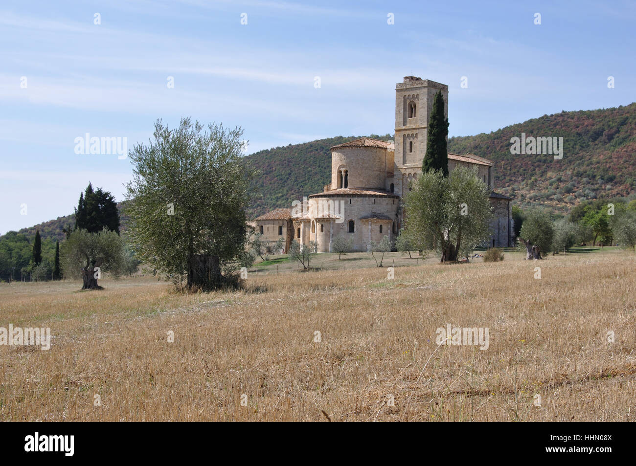 tuscany, sienna, italy, church, agriculture, farming, field, summer ...