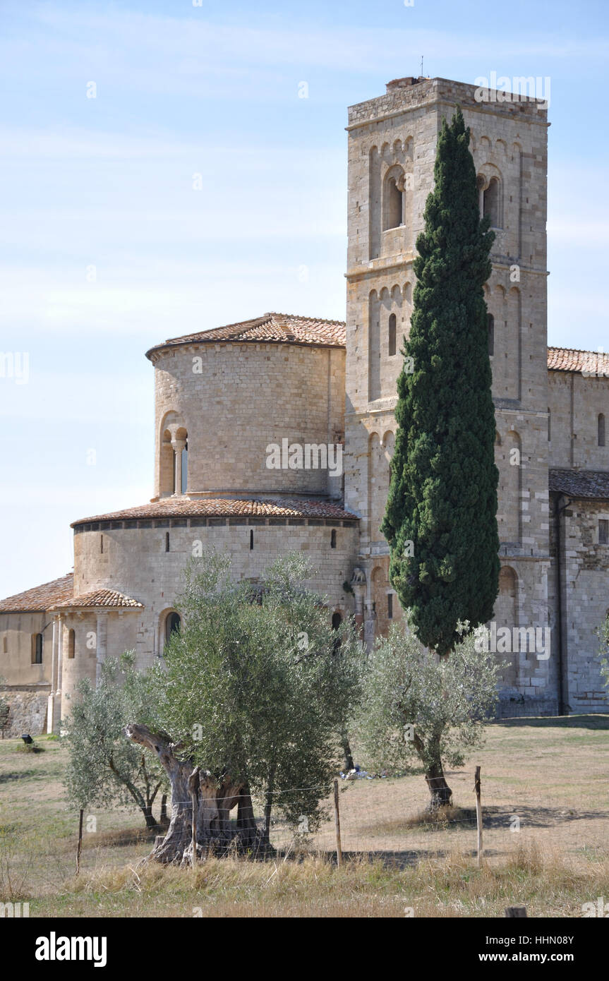 tuscany, sienna, italy, church, agriculture, farming, field, summer ...