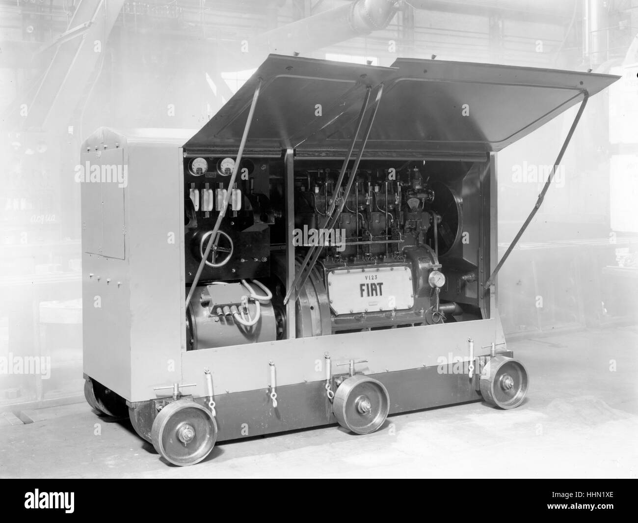 1930 - 40. Fiat - Ansaldo machine. Motors components. Isolated motor ...