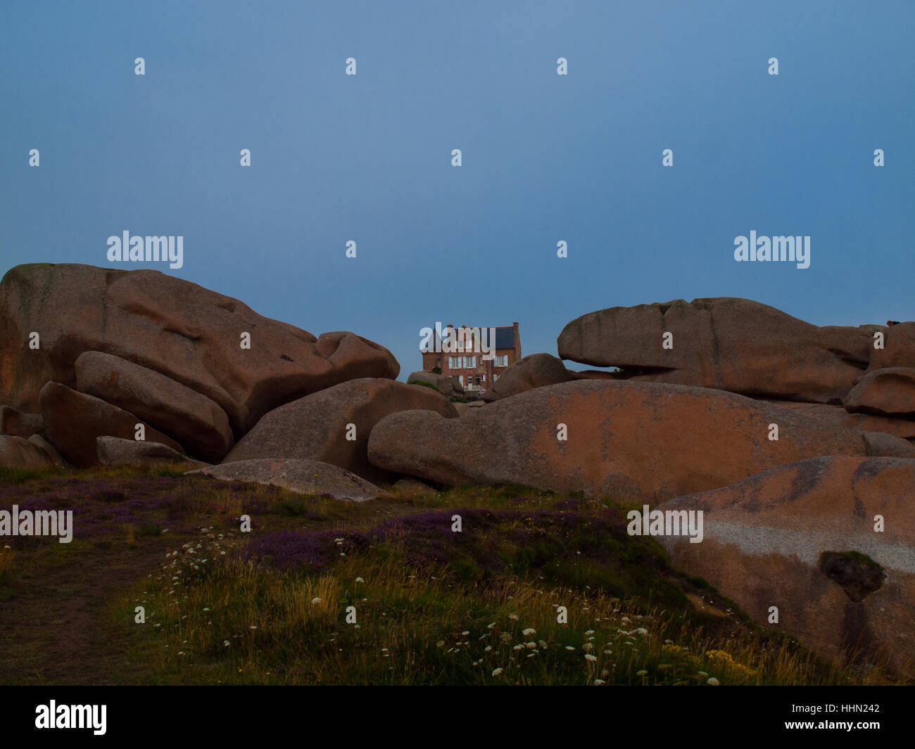 blue, house, building, acquainted, rock, perspective, prospect ...