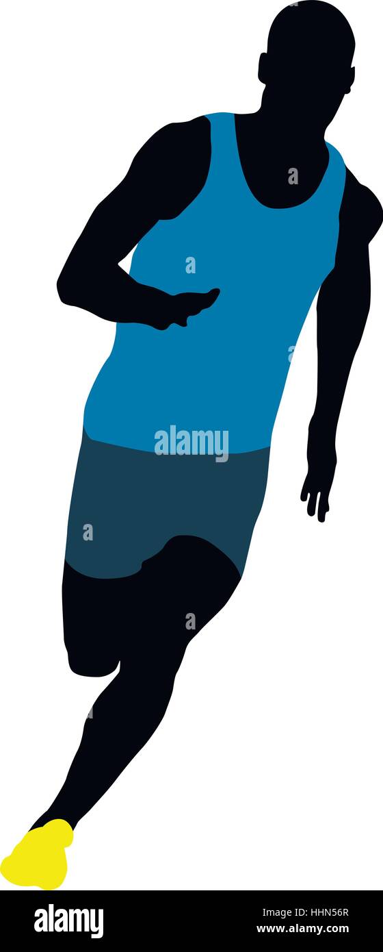 athlete man runner sprinter running vector illustration Stock Vector ...