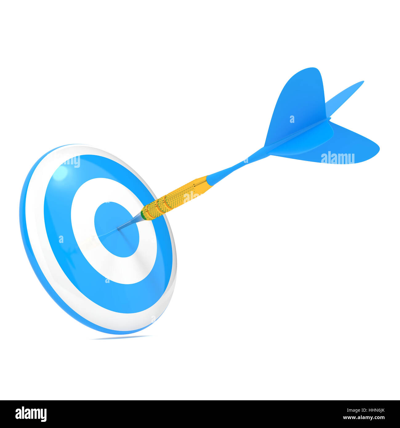 Blue Dart Hitting a Target, Isolated On White Background Stock Photo ...