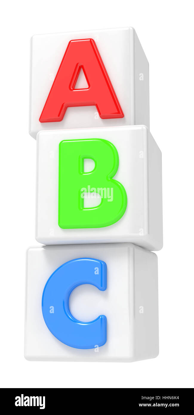 ABC Building Blocks on Isolated White Background Stock Photo - Alamy