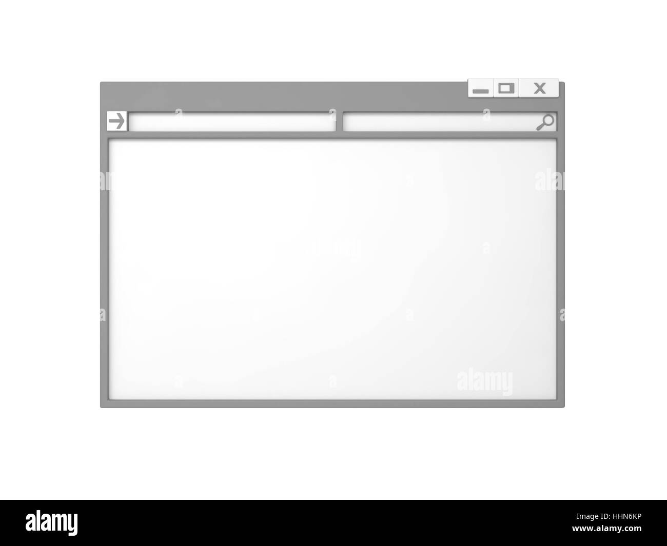 Grey Computer Window. Isolated on White Background Stock Photo - Alamy