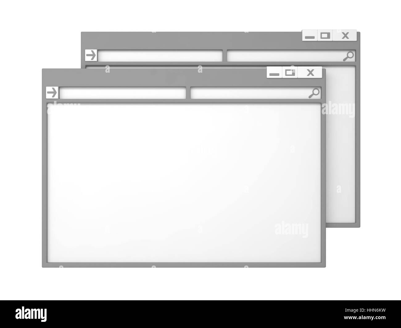 Grey Computer Window. Isolated on White Background Stock Photo - Alamy