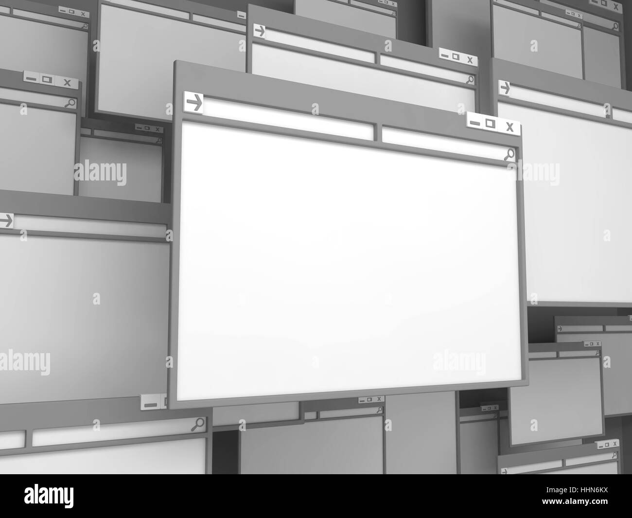 Grey Computer Window. Isolated on White Background Stock Photo - Alamy