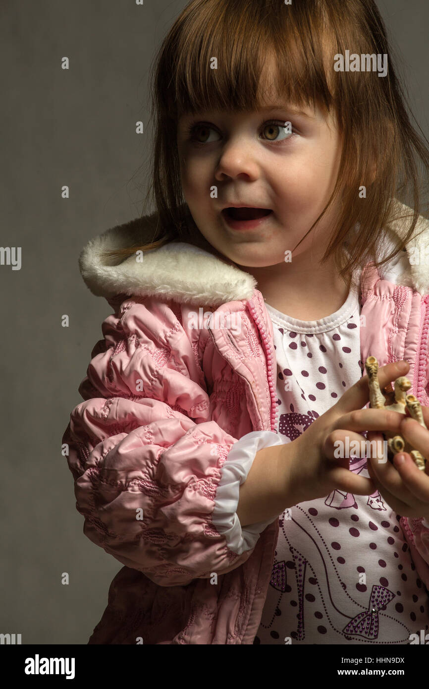 Little girl in studio Stock Photo - Alamy