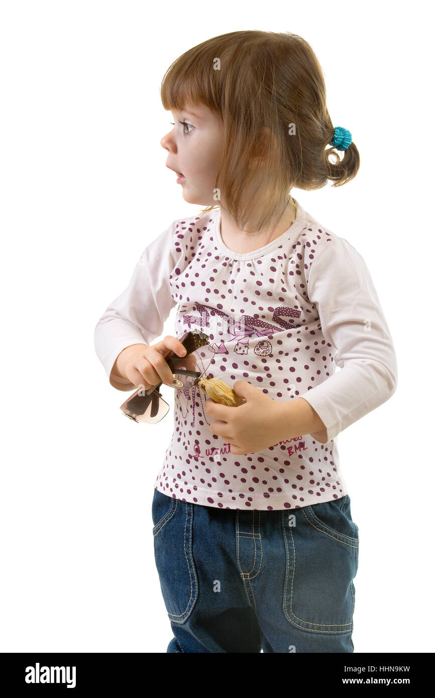 Little girl in studio Stock Photo - Alamy