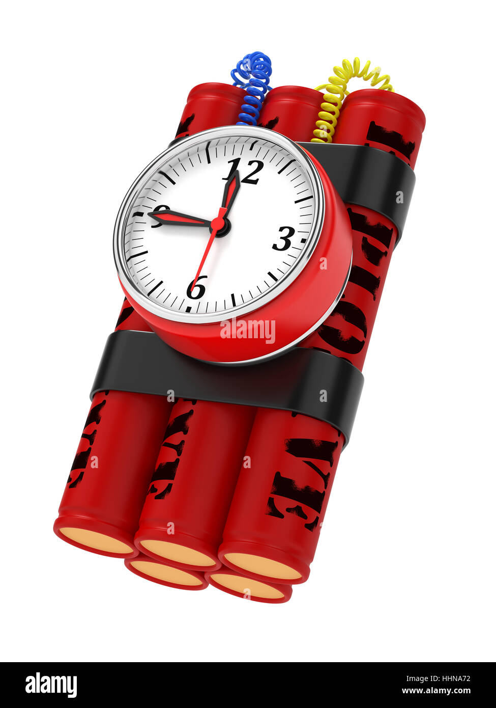 Dynamite Bomb with Clock Timer. Isolated on White Stock Photo - Alamy