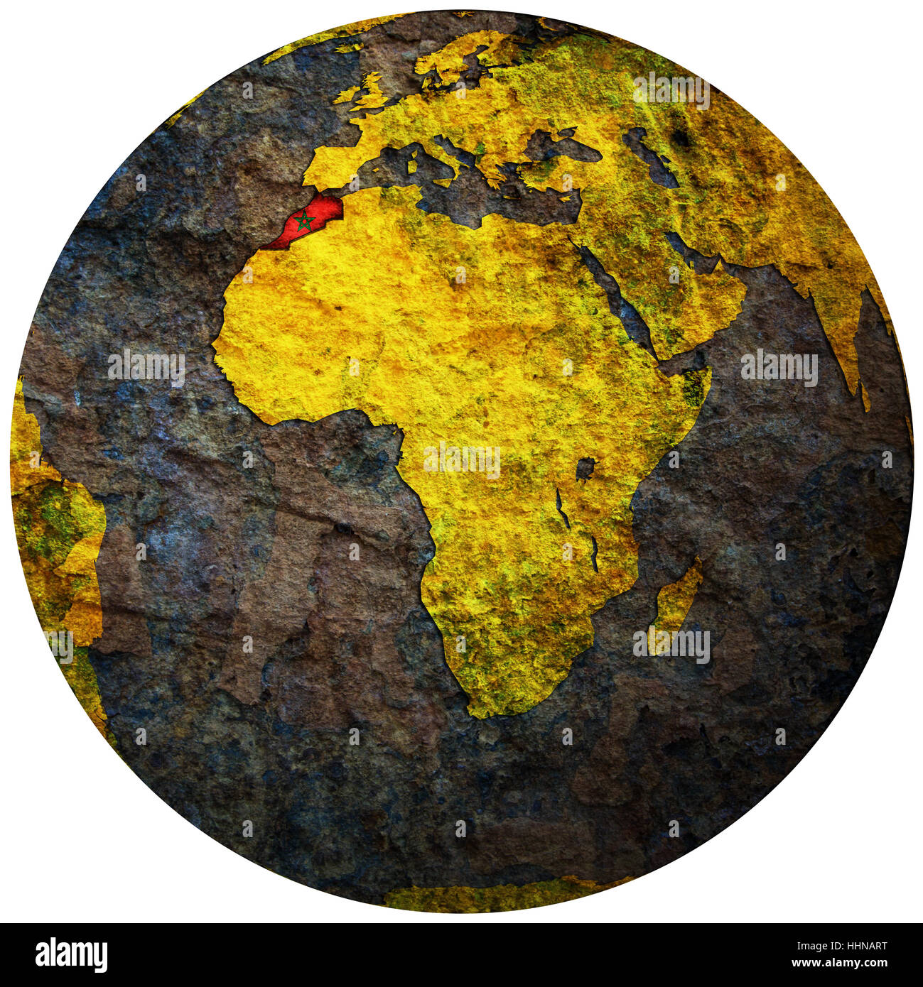isolated, political, africa, vintage, flag, rust, morocco, continent ...