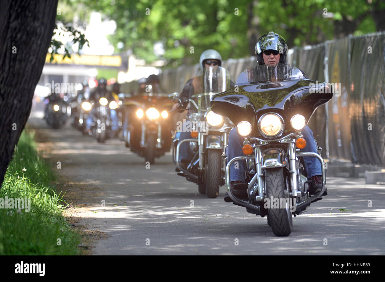 WROCLAW, POLAND - MAY 17: FH-DCE Super Rally 2013 event. Bikers, bikes ...